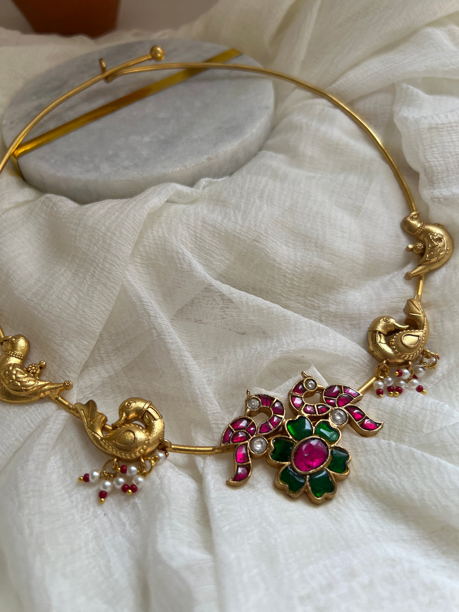 Animal mix Kundan worked hasli – House of Jhumkas