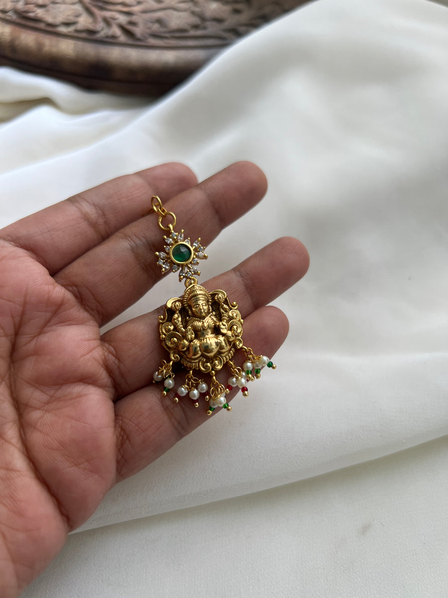 Kid friendly Lakshmi emerald chutti – House of Jhumkas