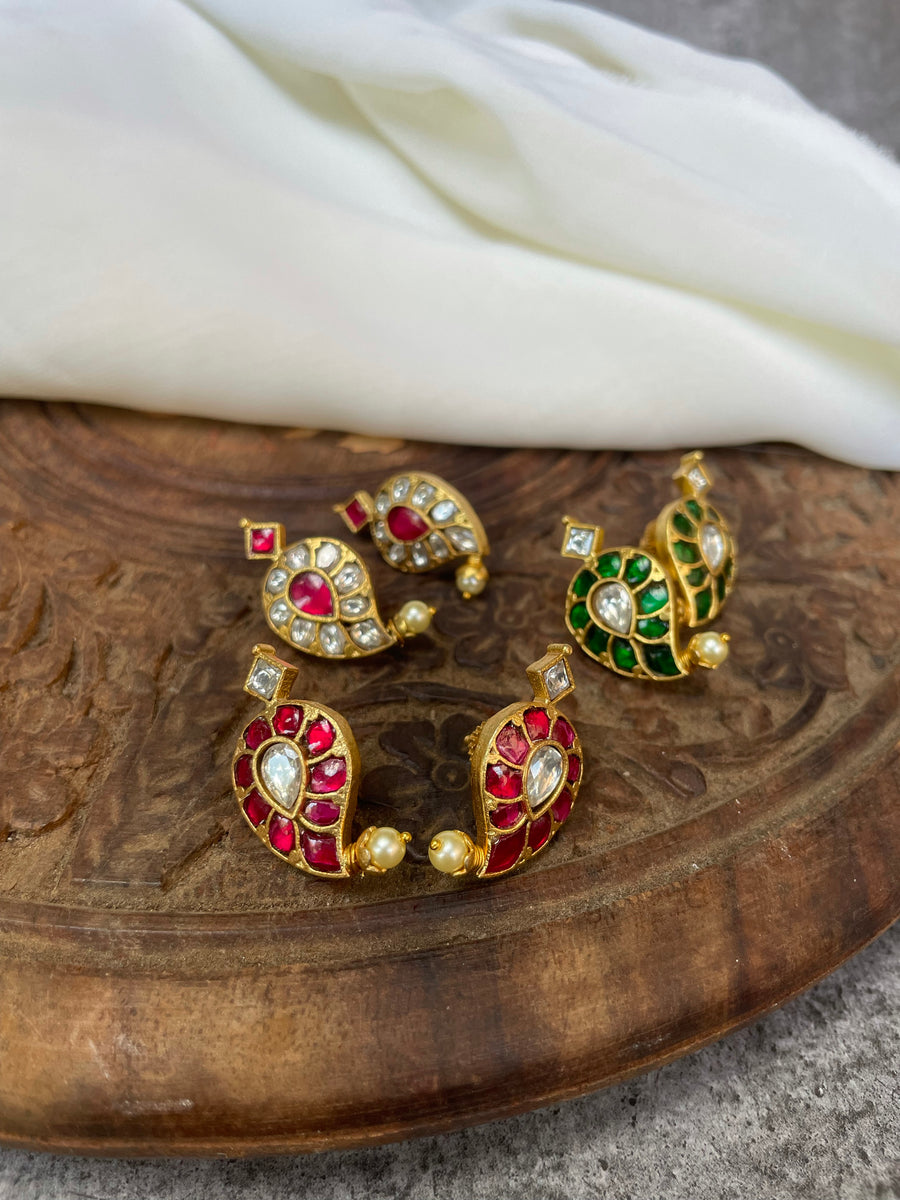 Mango studs with Pearl details – House of Jhumkas