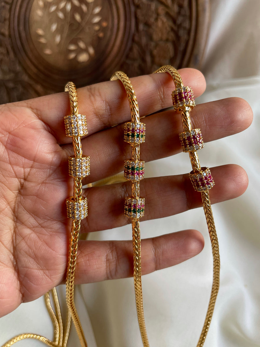 Cubic stone Mogappu chain – House of Jhumkas