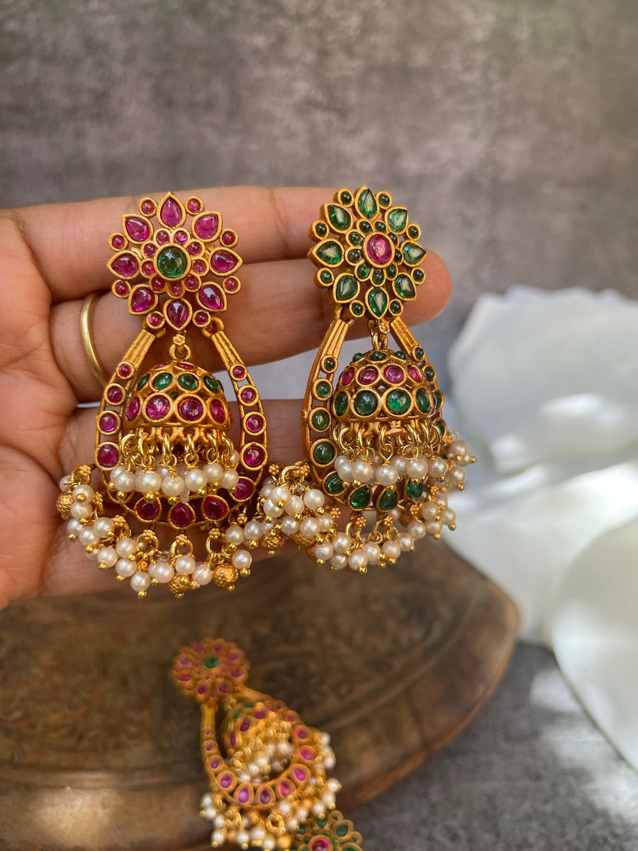 Kemp flower removable Bali Jhumkas – House of Jhumkas